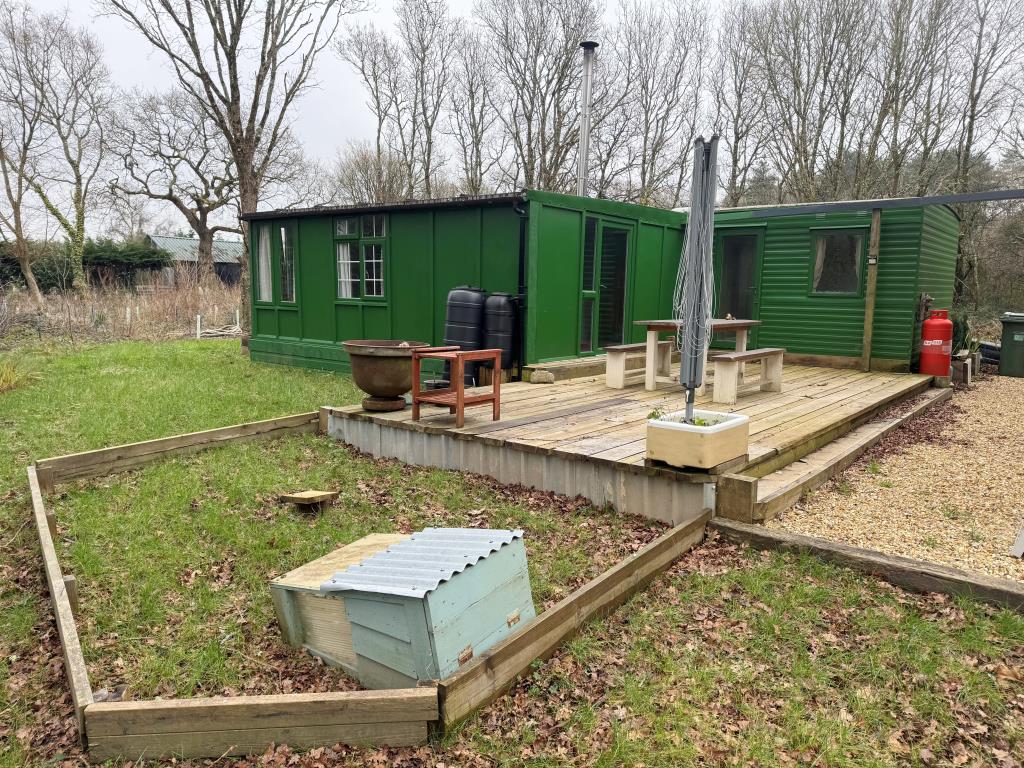 LOT - 2 AUCTION - 256 - STEEL FRAMED BARN AND EXTENDED STATIC CARAVAN ...